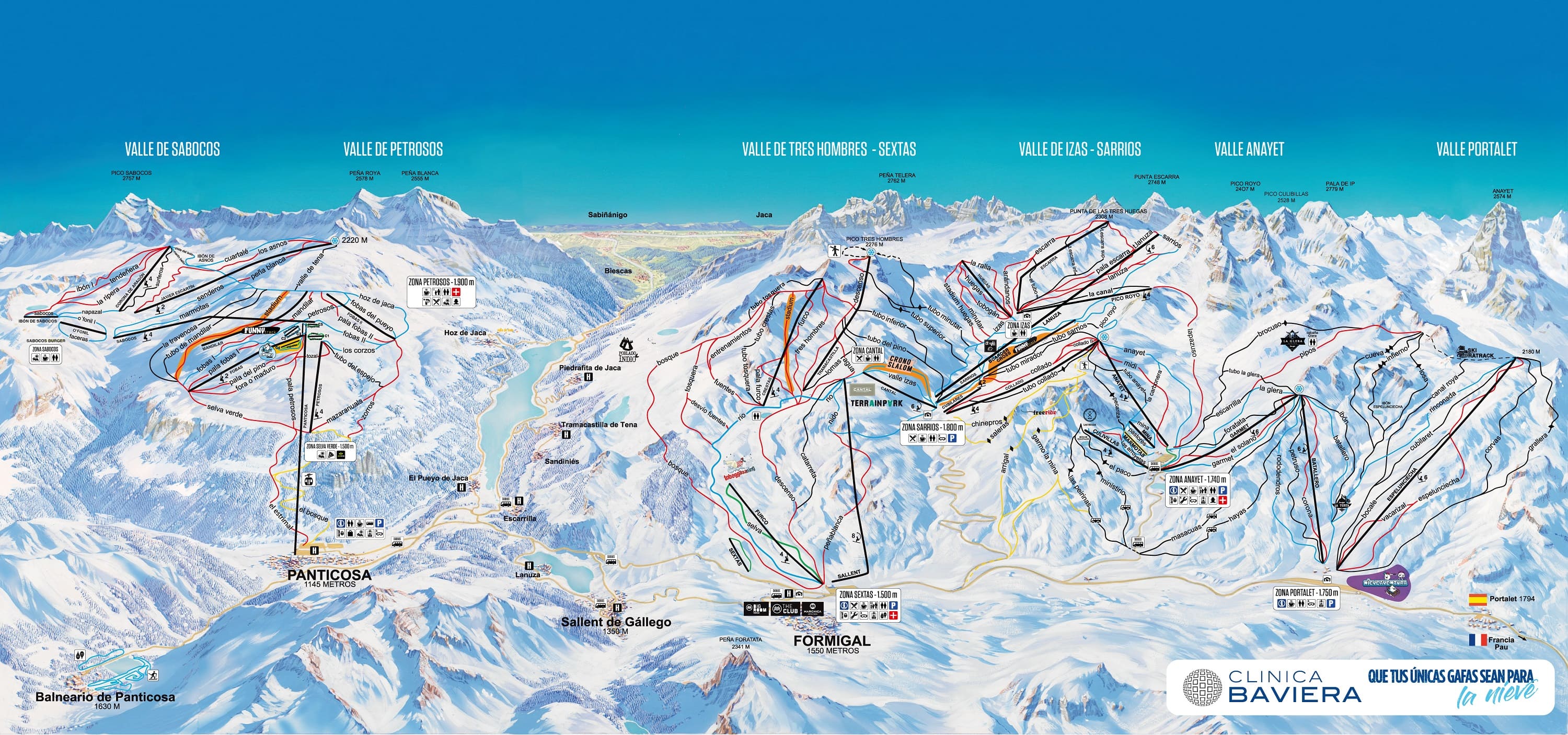 Mapa de Pistas y Ficha Técnica Formigal-Panticosa | Estación de Esquí ...